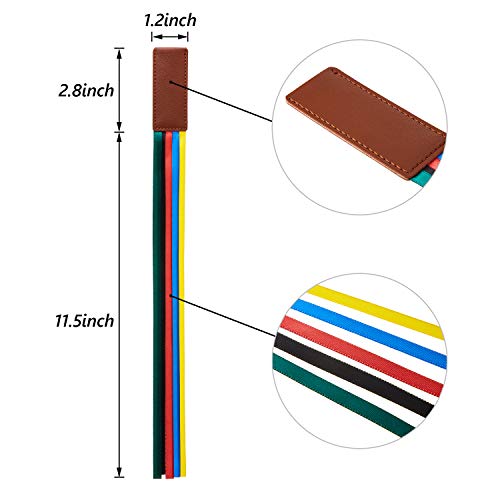 3 Pieces Bible Ribbon Bookmark Ribbon Markers Artificial Leather Bookmark with Colorful Ribbons for Books