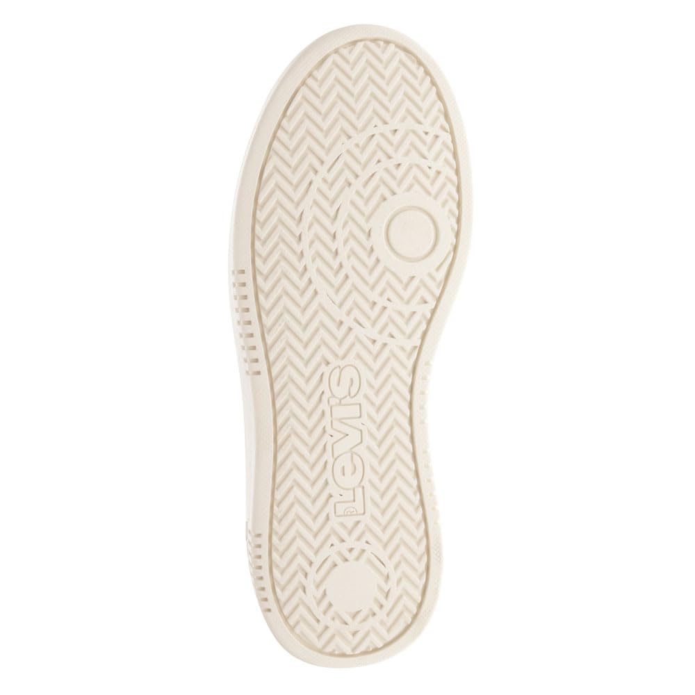 Levi's Womens Drive Hi 2 Synthetic Leather Casual Hightop Sneaker Shoe, Winter White/Taupe, 7 M