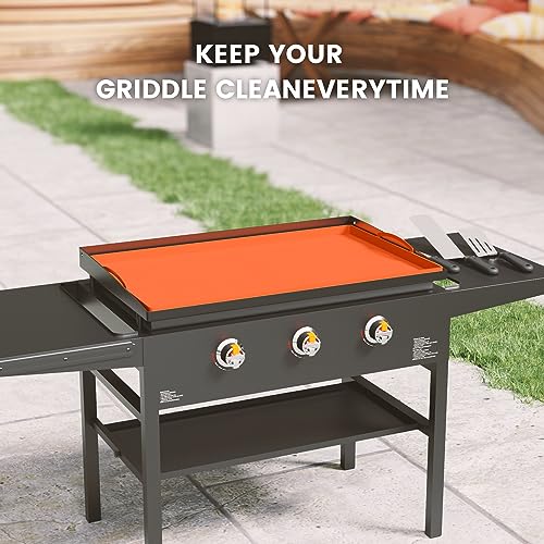 Silicone Griddle for Blackstone 28 Inch Griddle, Size:28 x 17 x 1 inches, Food Grade Waterproof Silicone Mat, Protect Your Griddle from Rodents, Insects, Debris, and Rust(Orange)