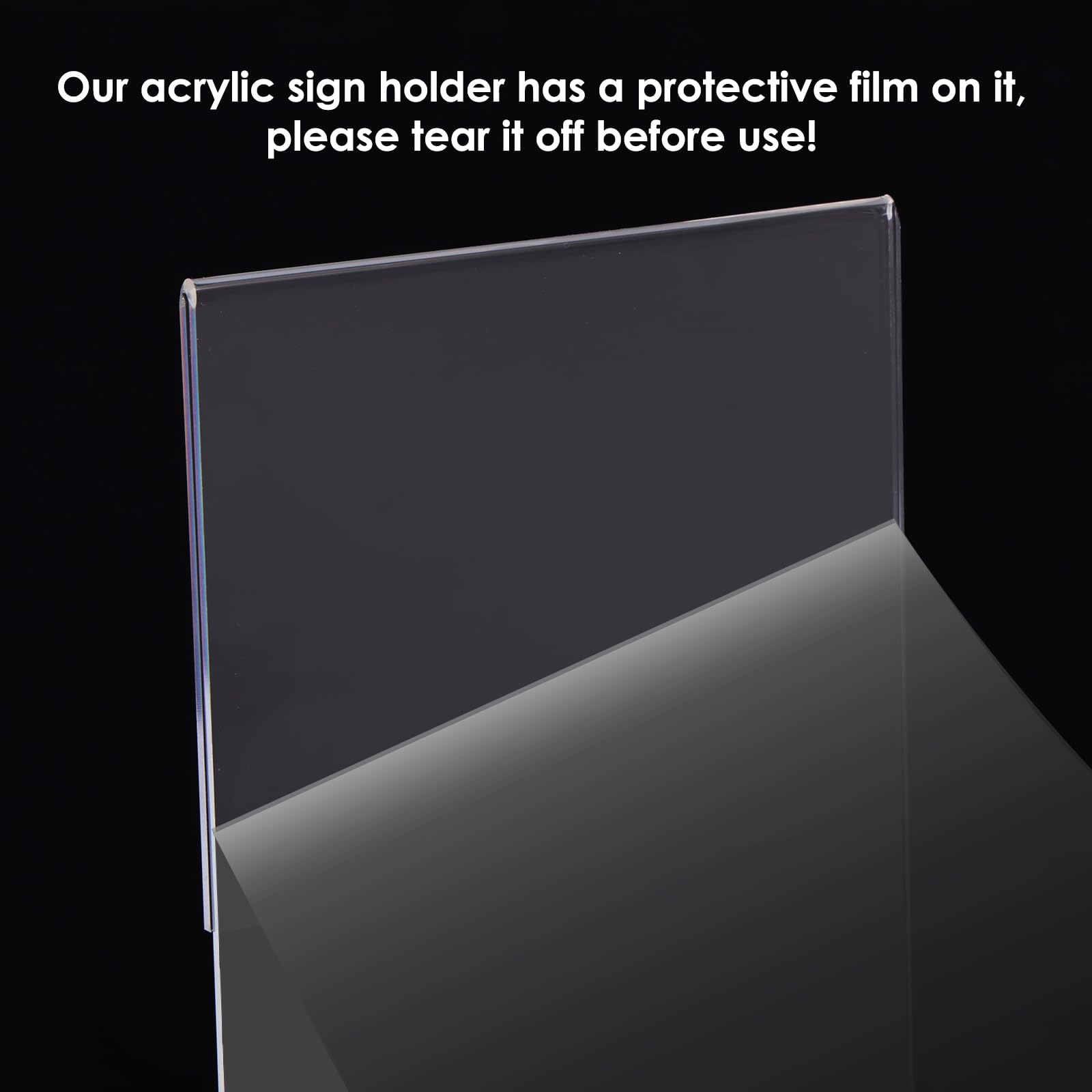 EOOUT Acrylic Sign Holder 4x6 Inches, 16 Pack Plastic Flyer Display Holder, Slant Back Clear Paper, Document Menu Table Transparent Stand for Office, Store, Restaurant