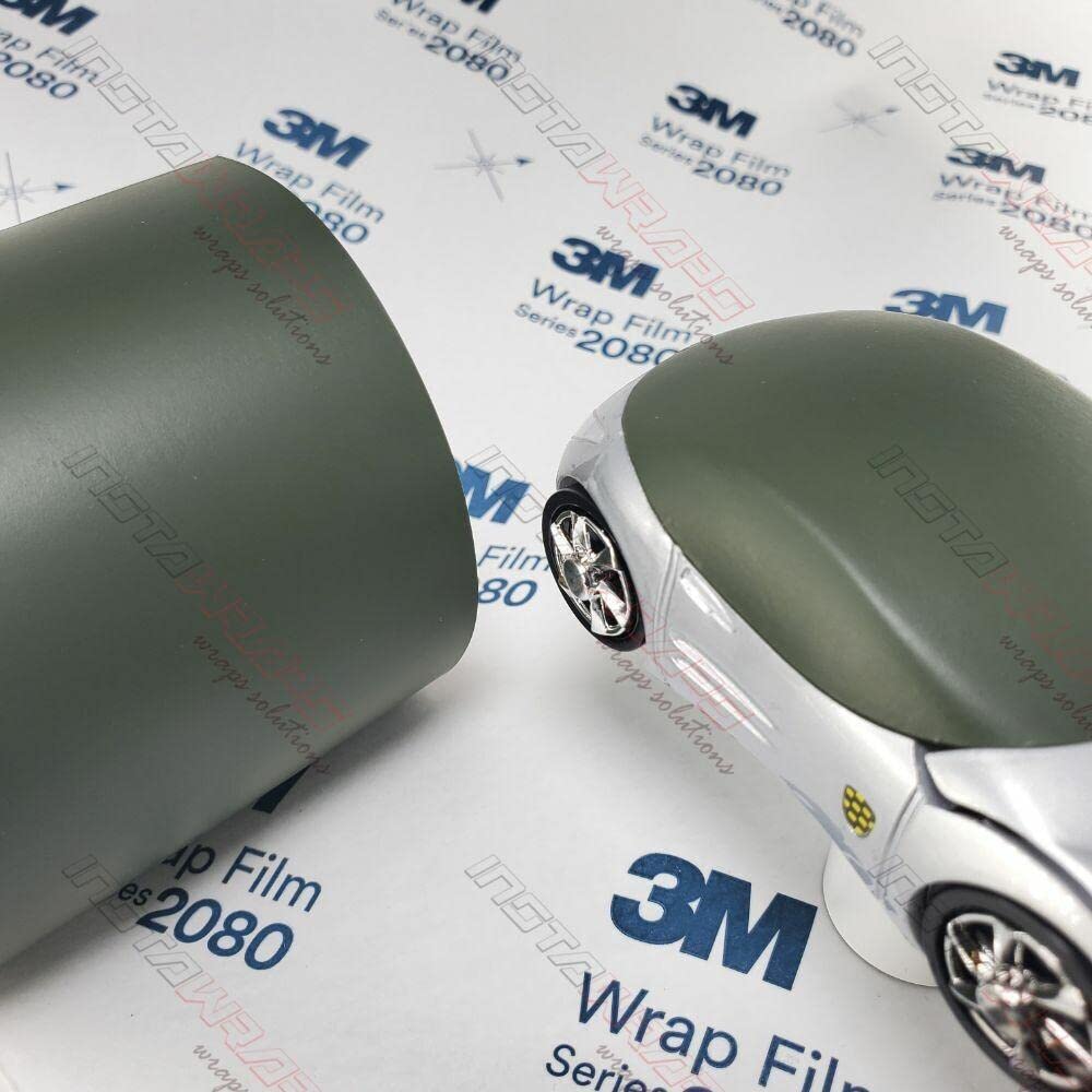 3M Car Wrap Roll 2080 Matte Military Green | M26 | (Sample 3in x 5in) | Automotive Vinyl Wrap for Cars - Car Interior Wrap & Exterior