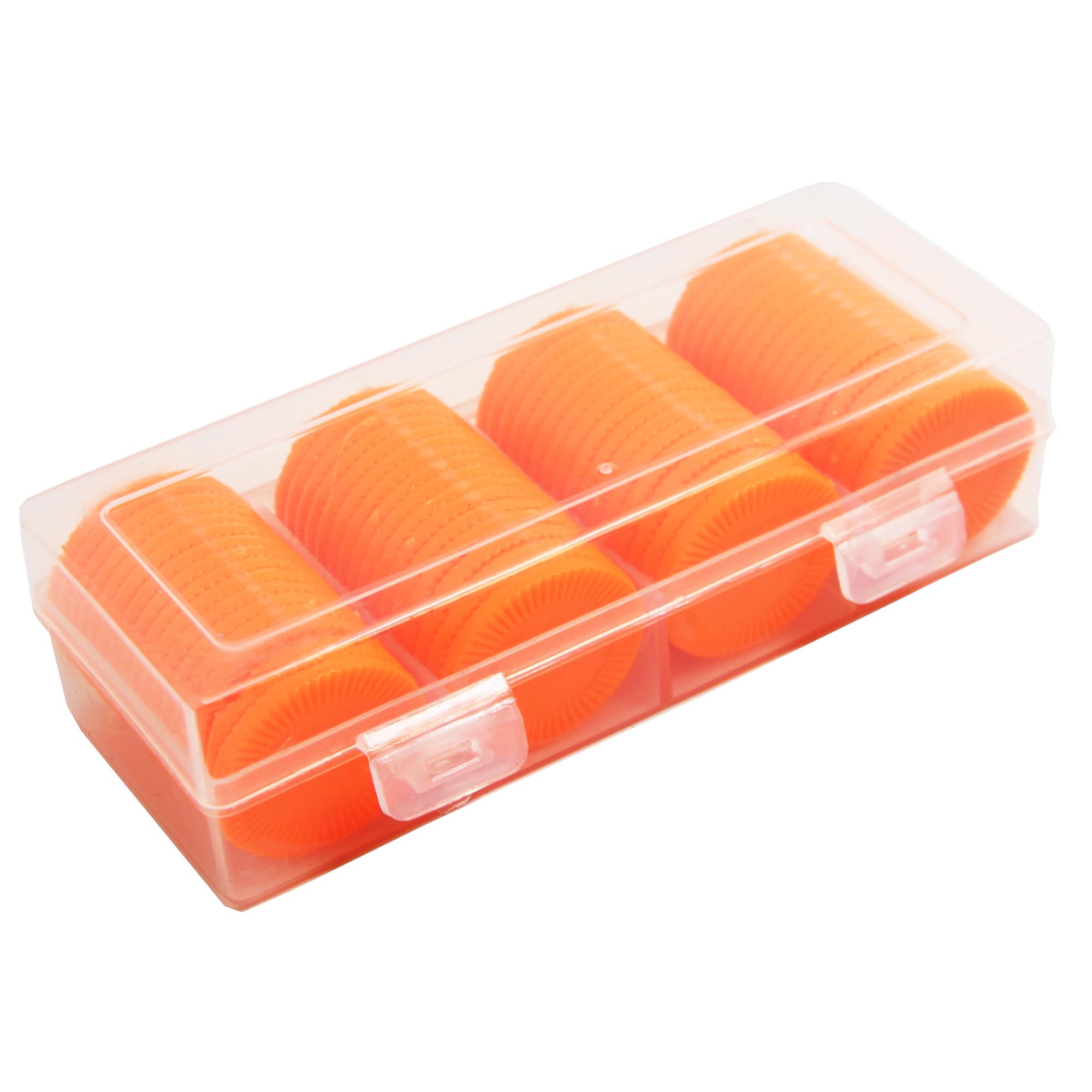 Smartdealspro 64pcs 32mm/1.26 Inch Opaque Plastic Learning Counters Disks Mini Poker Chips Game Tokens with Storage Box (Orange)