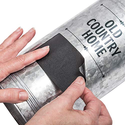 Saratoga Home Farmhouse Canister Set for Kitchen Coffee Tea Sugar Container Set with Labels & Marker, 4 Airtight Galvanized Rustic Tin Metal Flour Sugar Canister Sets for Kitchen Counter, Silver