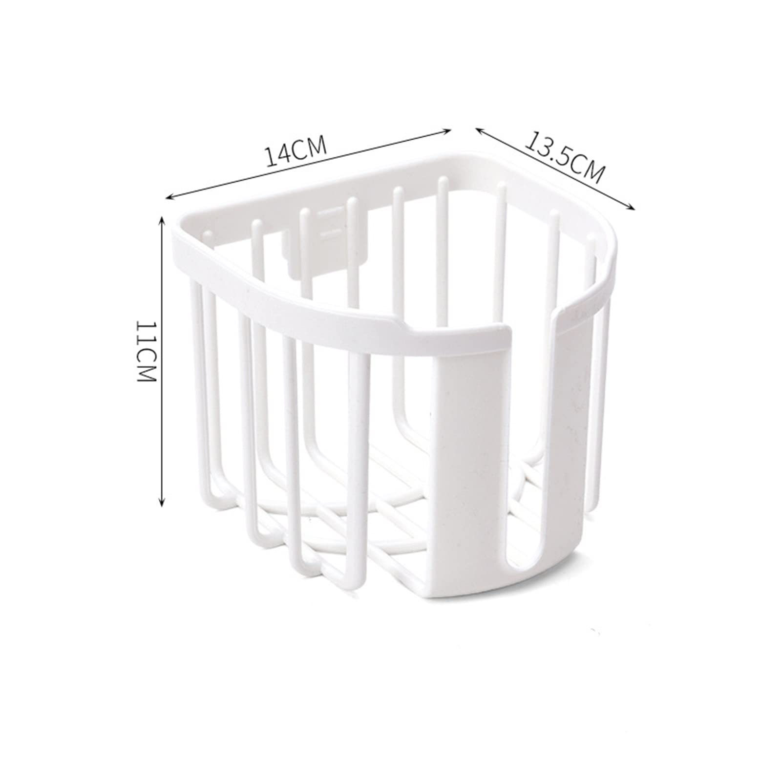 Toilet Paper Holder, Wall Mounted Bathroom Roll Tissue Wire Basket Toilet Paper Basket Self Adhesive Bathroom Storage Rack for Home Hotel(White)