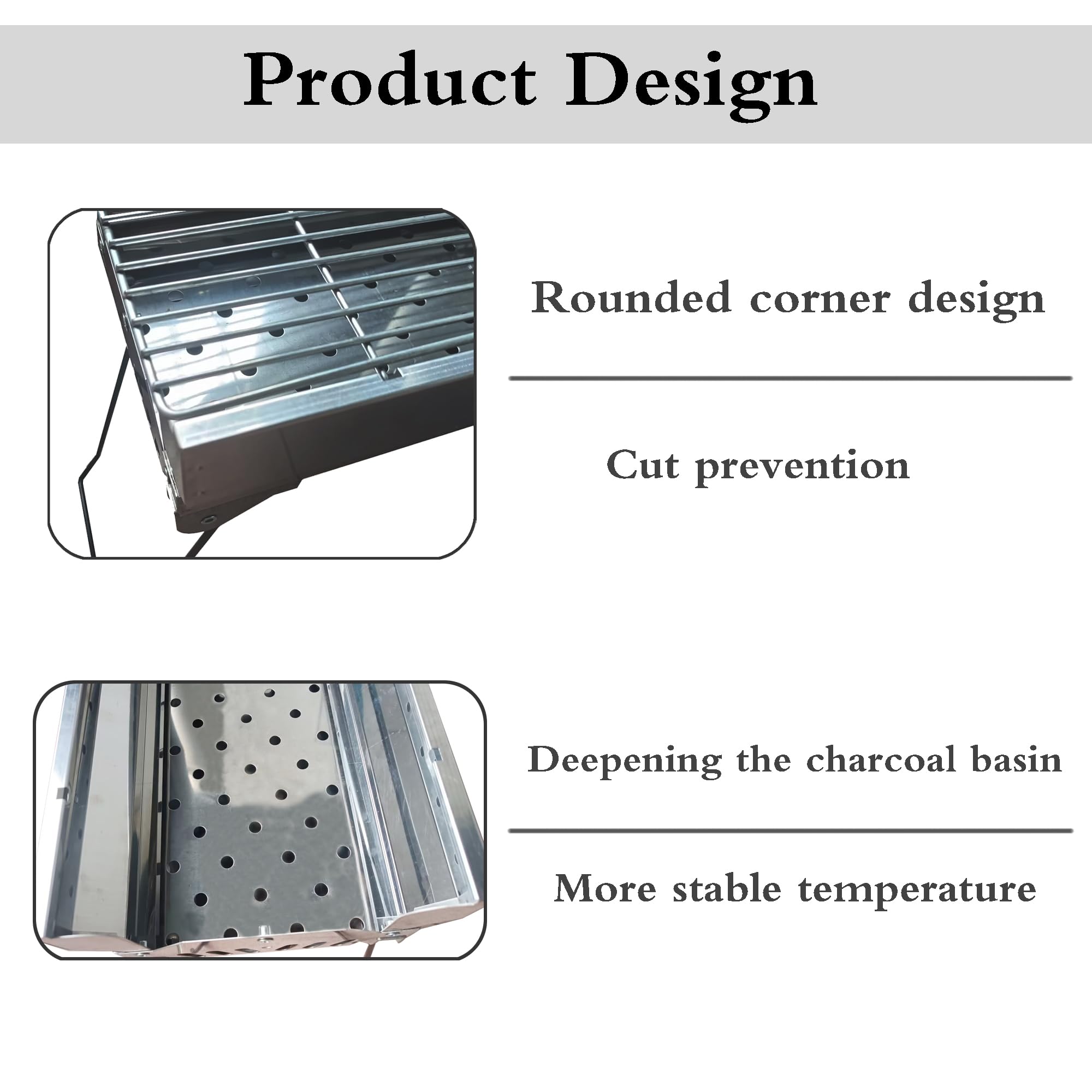 Portable Charcoal Grill 18 inch, Folding BBQ Grill Portable Grill with Reinforce Support Frame, Alloy Steel Table Top Grill Charcoal for Outdoor Cooking,Camping,Backyard Barbecue