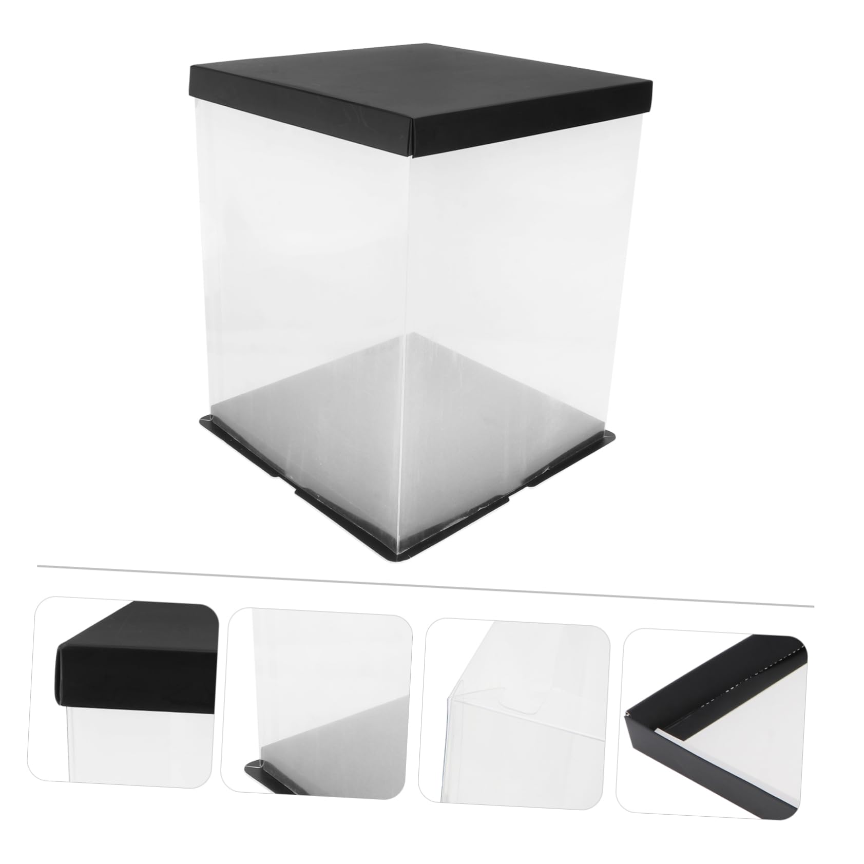 Cabilock 1Set Box transparent cake box transparent gift cake container containers with lids clear container with lid airtight bread container food containers heighten plastic dessert box