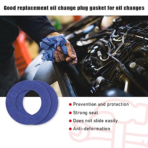 Ziciner 12 Pcs Oil Drain Plug Gaskets, Aluminum Engine Oil Drain Plug Washer Gaskets, Auto Oil Crush Washer Seals Replacement Accessories, Universal Fit for Most OEM 90430-12031 (Blue, 12 Pcs)