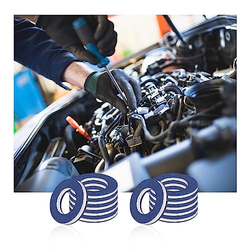 Ziciner 12 Pcs Oil Drain Plug Gaskets, Aluminum Engine Oil Drain Plug Washer Gaskets, Auto Oil Crush Washer Seals Replacement Accessories, Universal Fit for Most OEM 90430-12031 (Blue, 12 Pcs)