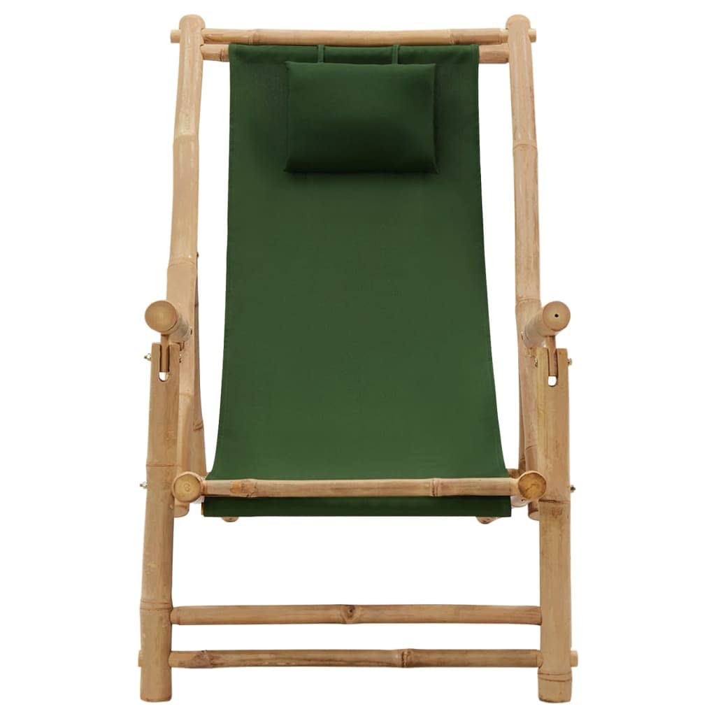 Penau Deck Chair Bamboo and Canvas Green Chairs Built for Outdoor Living Your New Favorite Spot Outside