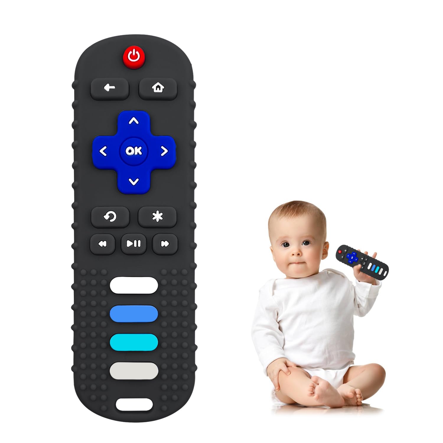 YAPROMO Baby Teething Toys,2 Pcs TV Remote Control Shape Teether Toys,Food Grade Silicine Chew Toy