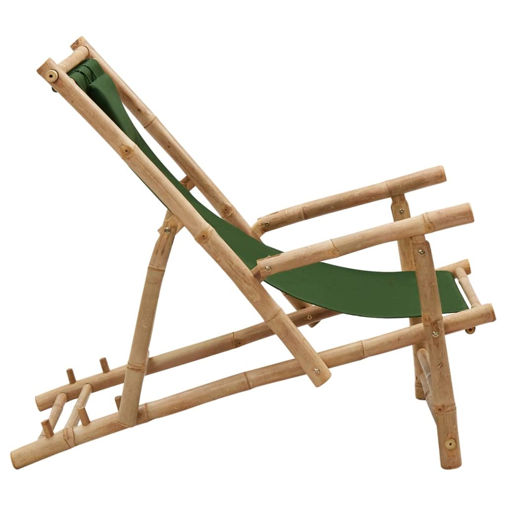 Penau Deck Chair Bamboo and Canvas Green Chairs Built for Outdoor Living Your New Favorite Spot Outside