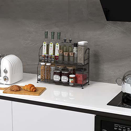 Cisily Bathroom Counter Organizer, Countertop Organizer and Storage Bedroom, 2-Tier Kitchen Spice Rack Shelf Organization, Room Makeup Desk Sink Care Organizer