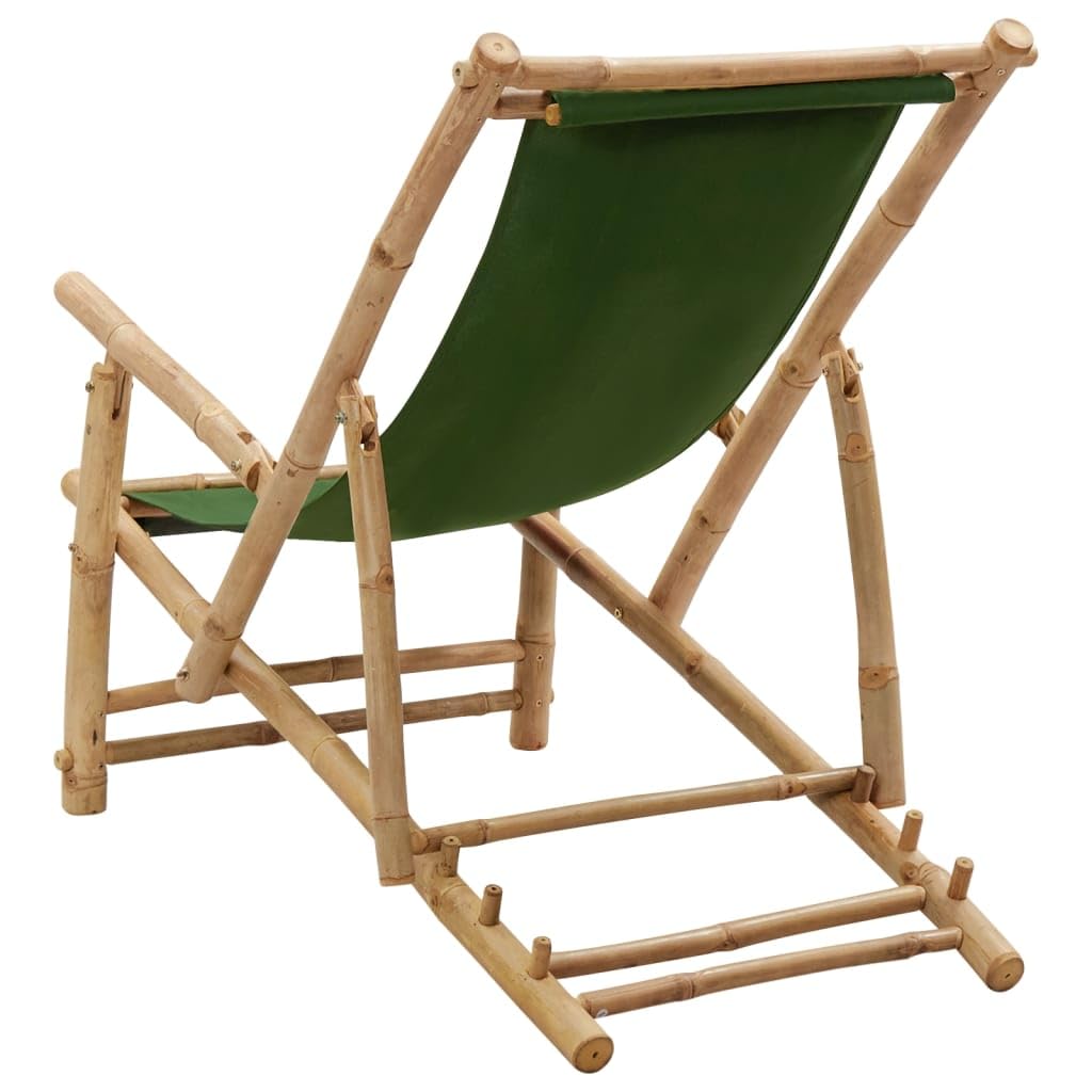 Penau Deck Chair Bamboo and Canvas Green Chairs Built for Outdoor Living Your New Favorite Spot Outside