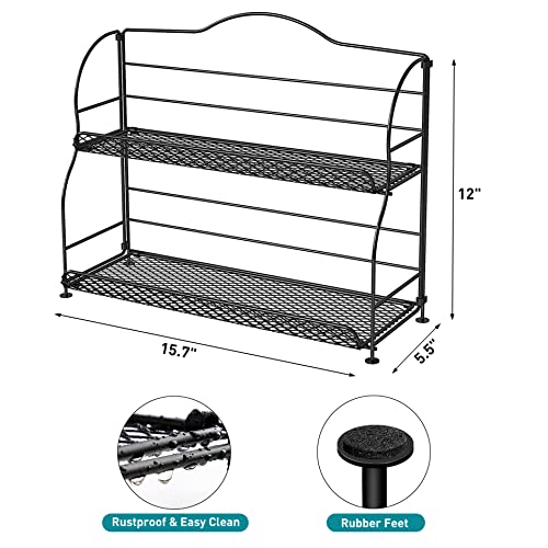 Cisily Bathroom Counter Organizer, Countertop Organizer and Storage Bedroom, 2-Tier Kitchen Spice Rack Shelf Organization, Room Makeup Desk Sink Care Organizer