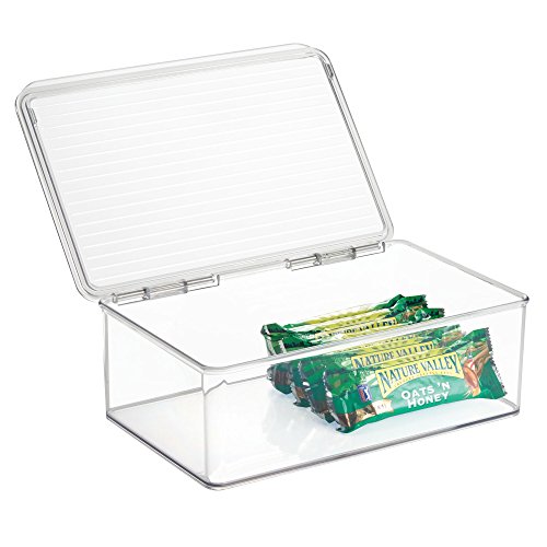 iDesign BPA-Free Plastic Pantry and Kitchen Storage, Stackable Freezer and Fridge Organizer Lidded Bin ā 7.25" x 10.75" x 3.75", Clear