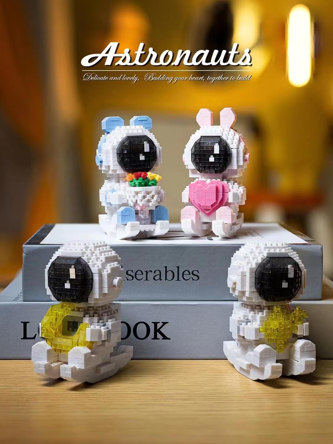 Elegrafy Rocking Astronaut Holding Star Mini Building Blocks Micro Building Kits for Kids and Adults Space Toys with LED Lighting Kit Compatible with Nano (433 Pieces)