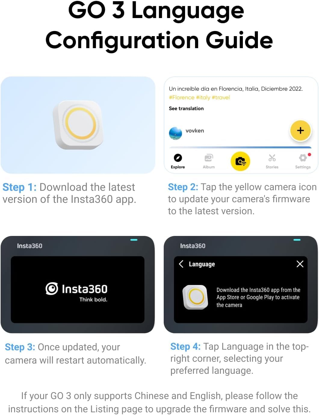 Insta360 GO 3 64GB – Waterproof Tiny Mighty Action Camera with 2.7K 2720 Video, FlowState Stabilization, AI Editing, Action Pod|Bundle Includes Mount Adapter Compatible with GoPro Mounting Ecosystem