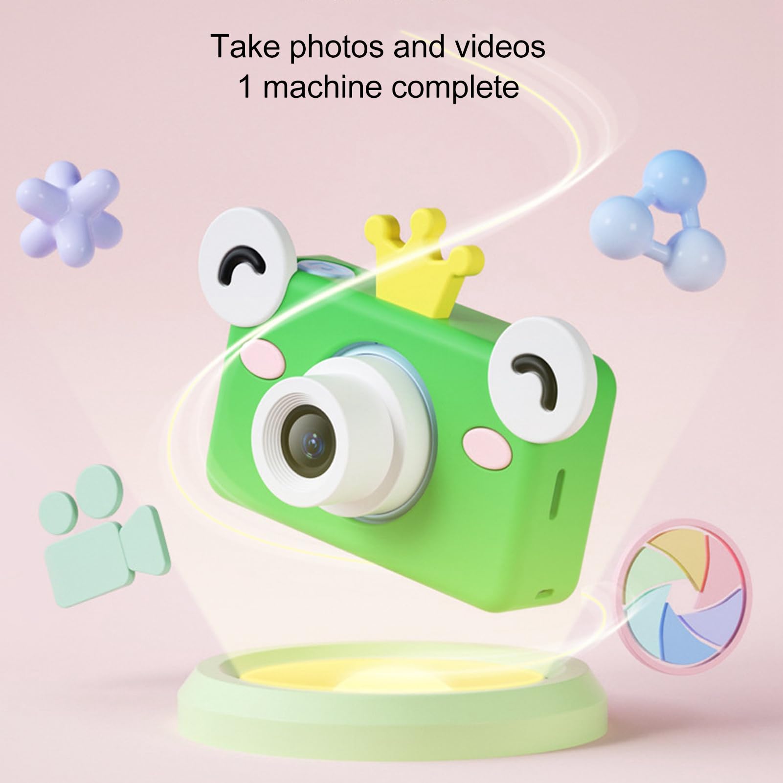Kids Camera, 32MP Cartoon Pattern Photo Record Digital Camera, 1080P Mini Portable Kids Selfie Camera for Boys, Girls, Gifts, Birthday 5V 1A