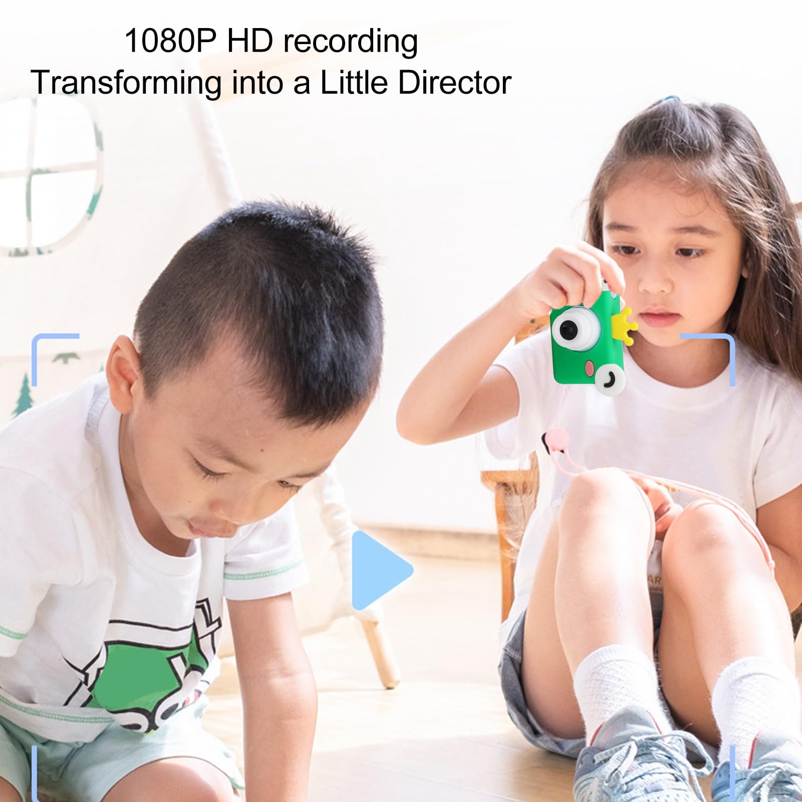 Kids Camera, 32MP Cartoon Pattern Photo Record Digital Camera, 1080P Mini Portable Kids Selfie Camera for Boys, Girls, Gifts, Birthday 5V 1A