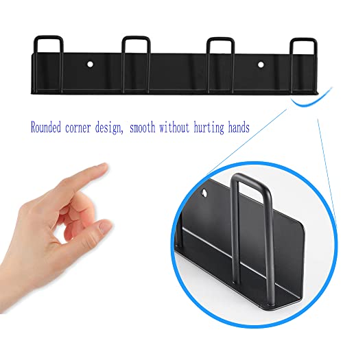 2pcs Mug Hooks Wall-Mounted Mug Holder,BAIEUEJO Coffee Cups Holder Hanger no Drilling,Mug Rack Hooks with 4 Cup Holders,Cups Storage Hooks for Kitchen, Living Room, Office(Black)