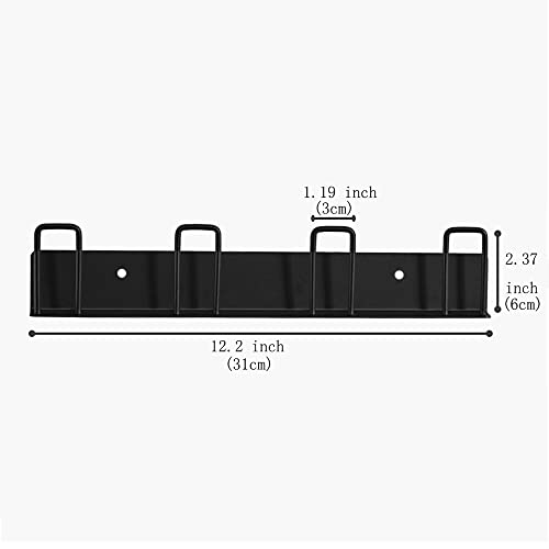 2pcs Mug Hooks Wall-Mounted Mug Holder,BAIEUEJO Coffee Cups Holder Hanger no Drilling,Mug Rack Hooks with 4 Cup Holders,Cups Storage Hooks for Kitchen, Living Room, Office(Black)