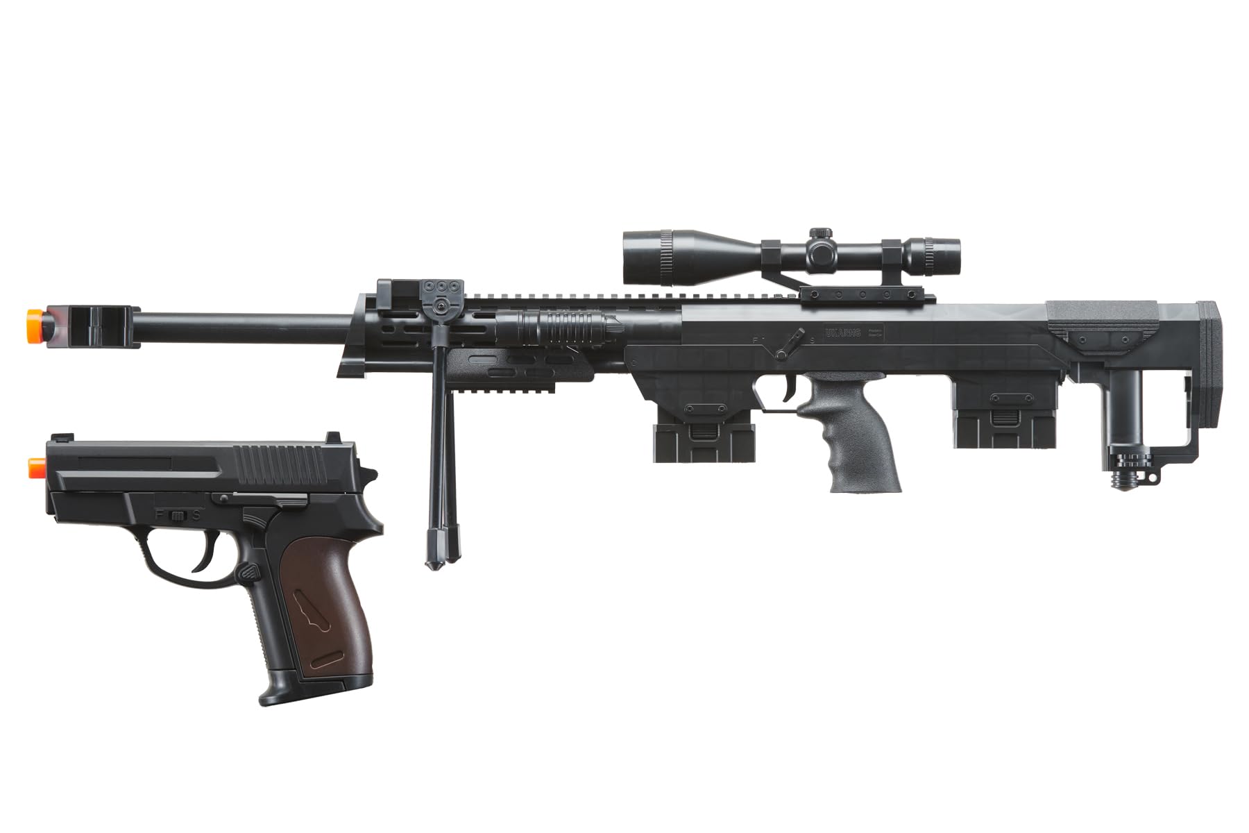 GoldenBall Sniper 300 FPS Spring Airsoft Rifle & Pistol Combo Gun Set