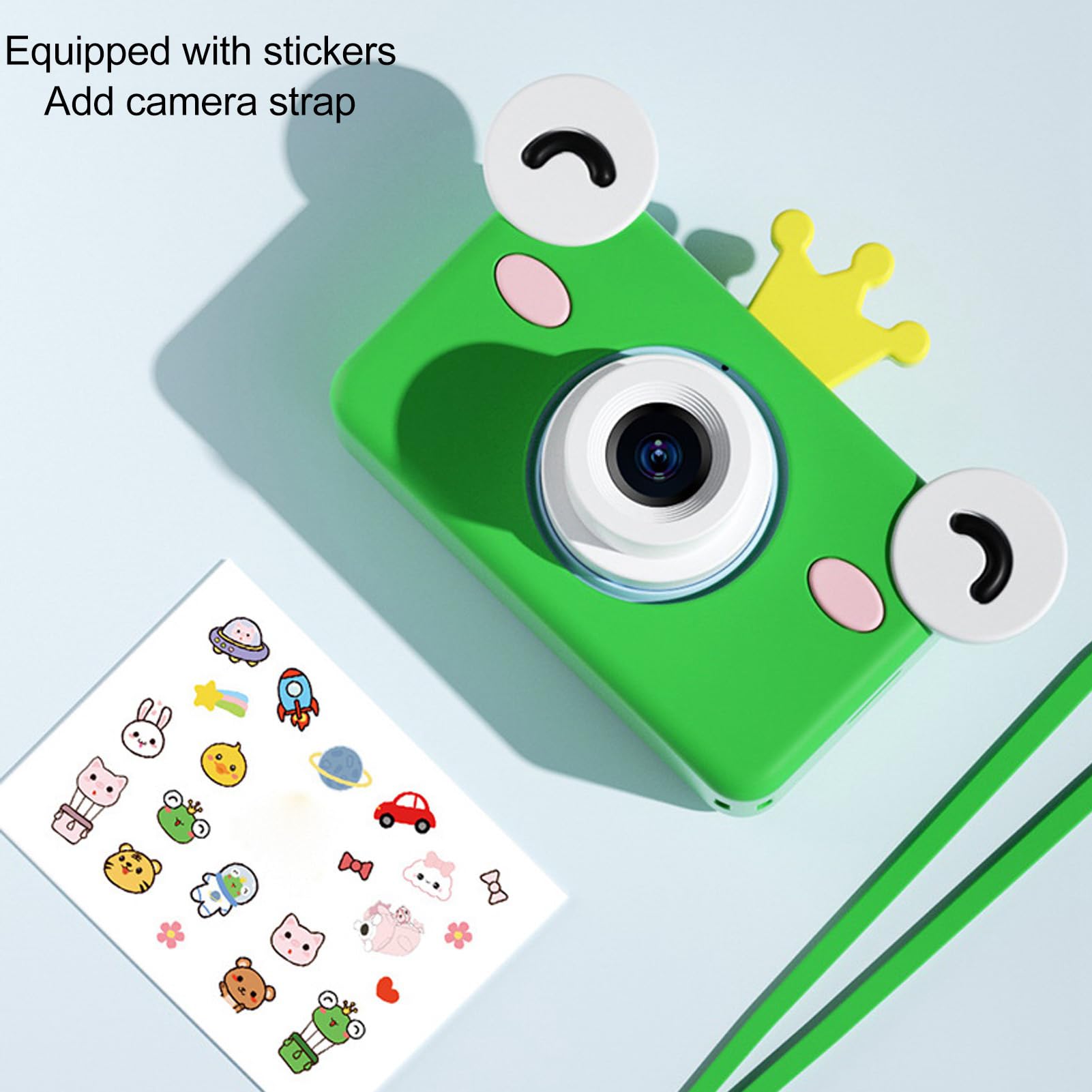 Kids Camera, 32MP Cartoon Pattern Photo Record Digital Camera, 1080P Mini Portable Kids Selfie Camera for Boys, Girls, Gifts, Birthday 5V 1A