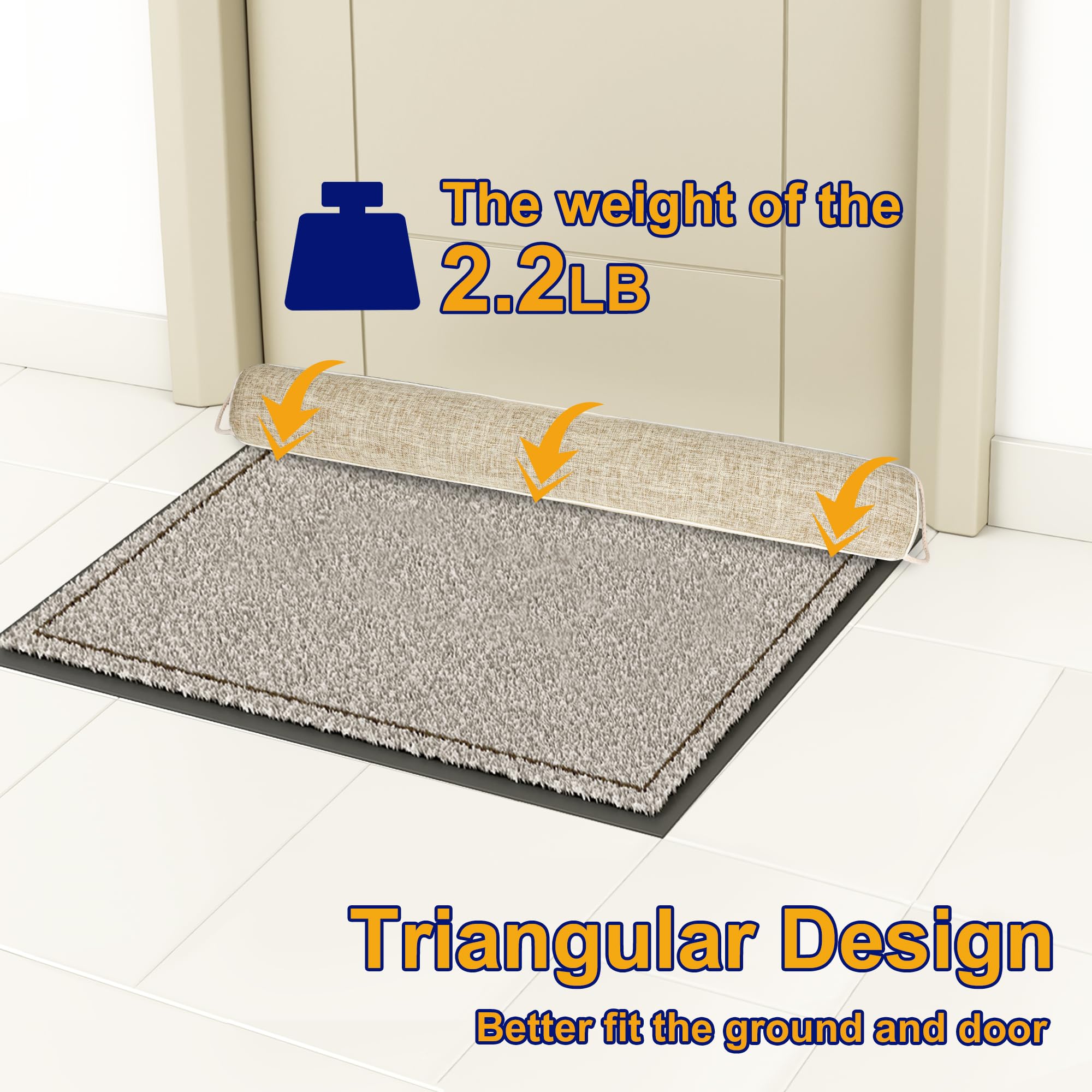 NABOWAN 32" Weighted Under Door Draft Stopper -Triangular Door Draft Blocker with Hook Loops for Easy Install, Save Energy, Home Room Essentials
