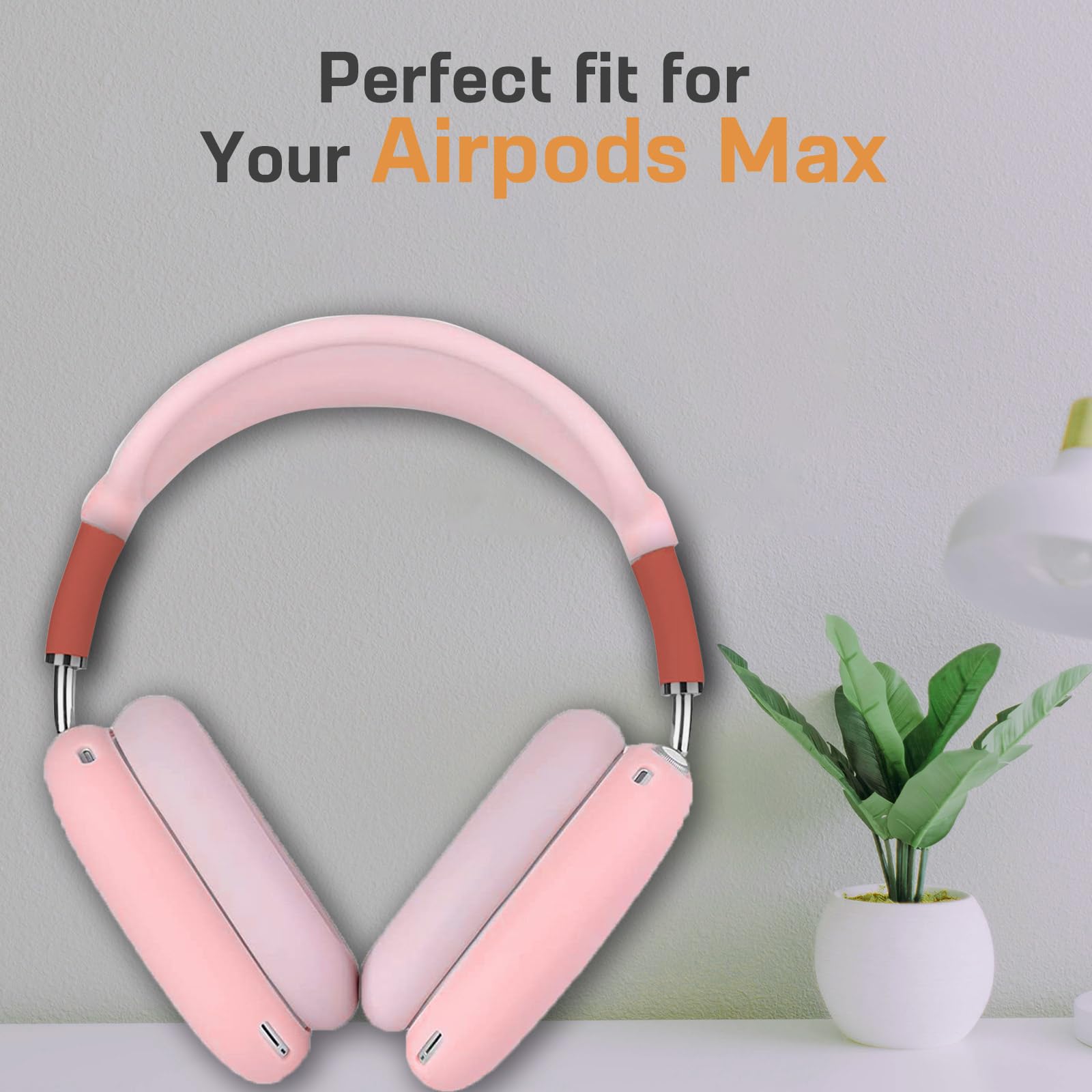 LOHASIC for AirPods Max 3 in 1 Case Suitcase,Soft Slim Silicone Earpads Cover/Headband Cushions,for AirPods Max Protective Case - Pink