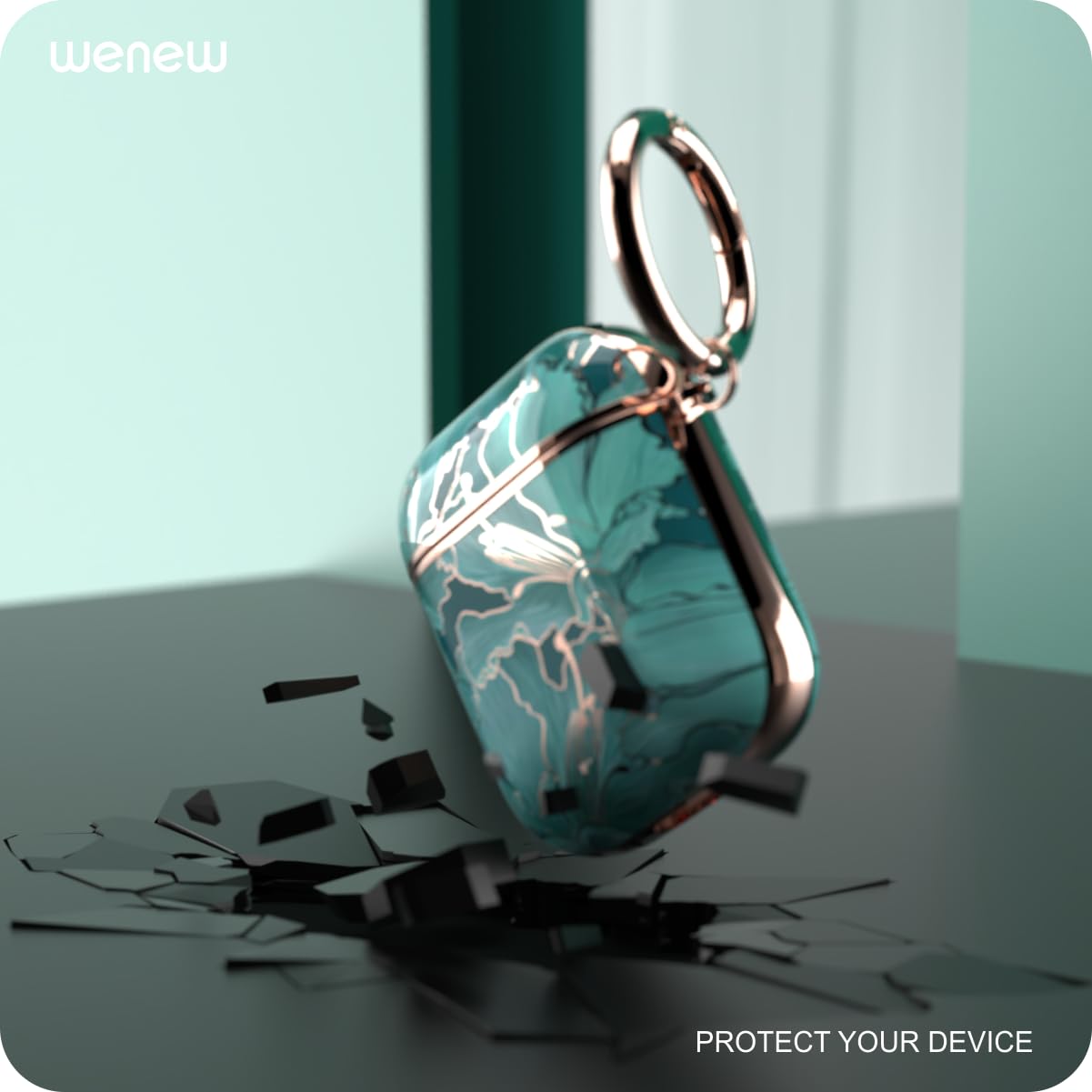 wenew for AirPod Case AirPods 1st & 2nd Generation Hard Case Cover with Keychain for Women Men (Lily)