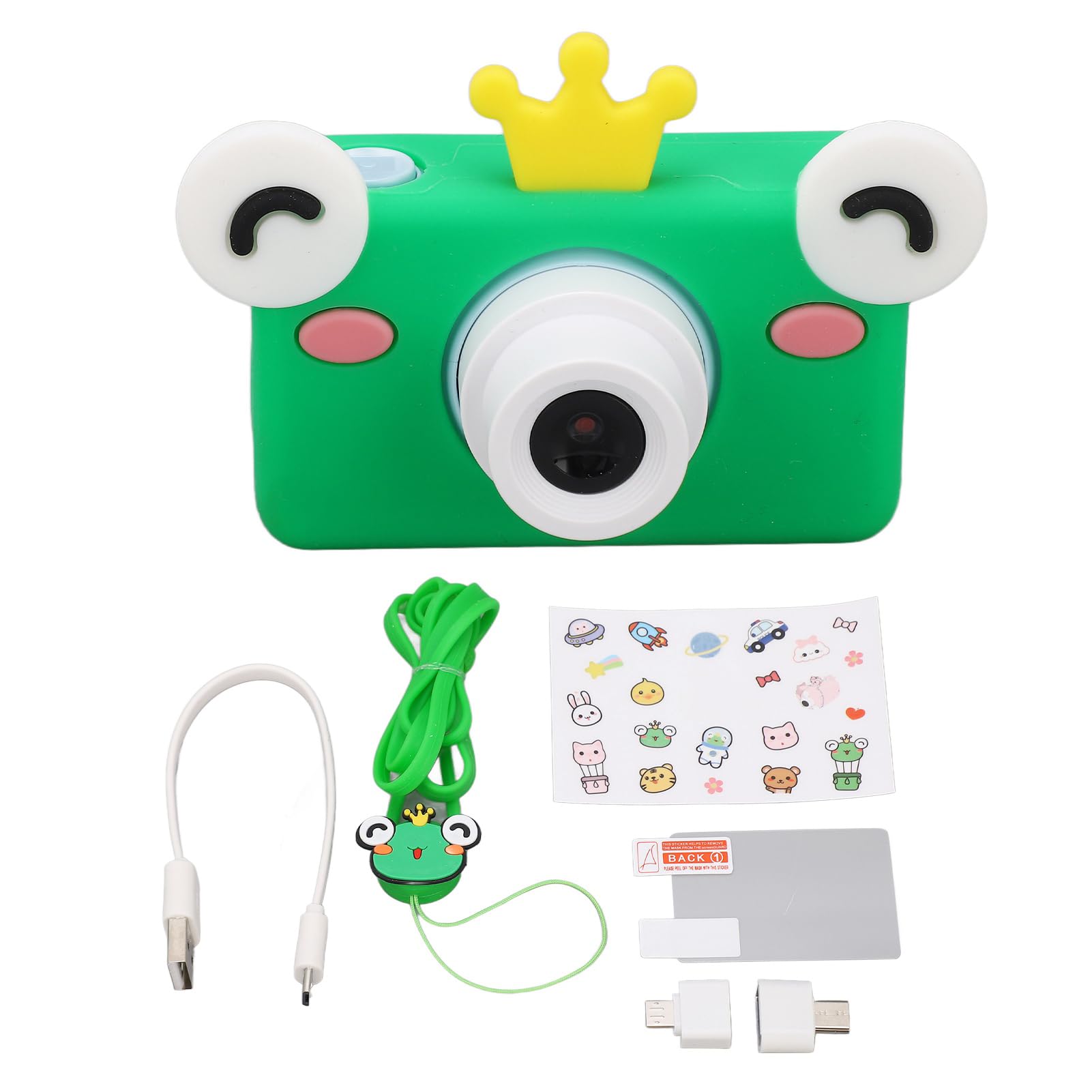 Kids Camera, 32MP Cartoon Pattern Photo Record Digital Camera, 1080P Mini Portable Kids Selfie Camera for Boys, Girls, Gifts, Birthday 5V 1A