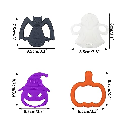 Anditoy 8 Pack Halloween Teething Toys Halloween Teether for 3-12 Months Baby Toddlers Halloween Treat Bags Gifts