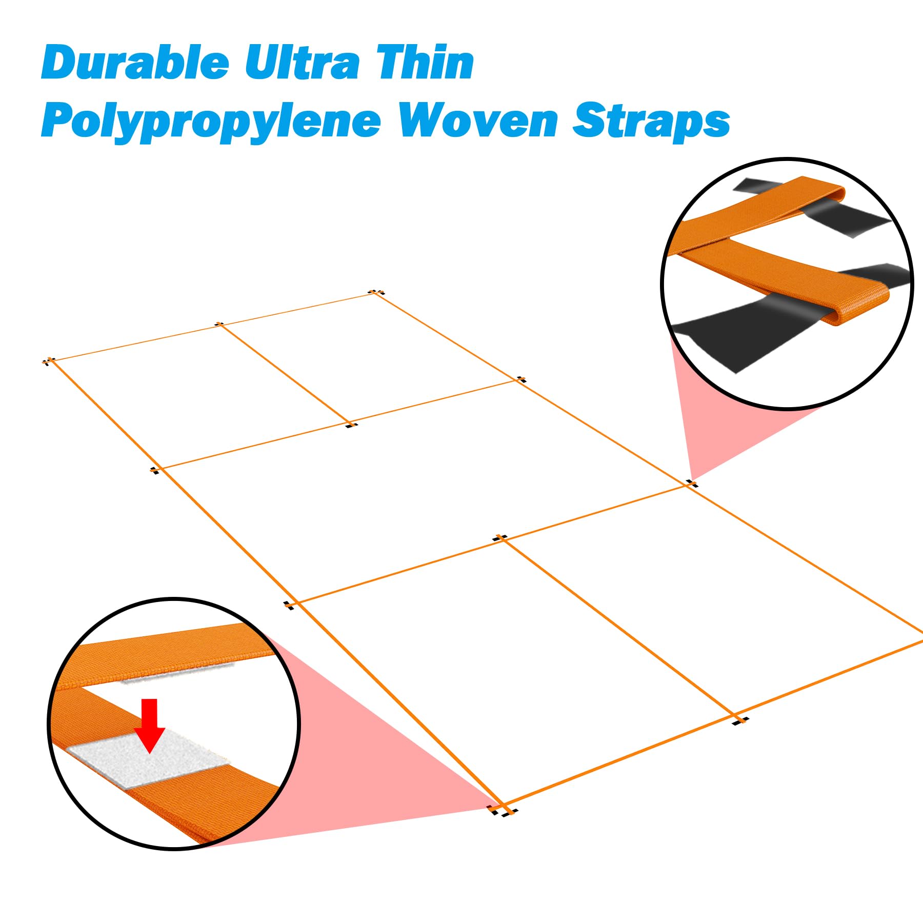 Tiga Pickleball Lines, 3 Pack, Yellow, Polypropylene (PP), No Measurement Required (Net NOT Included)