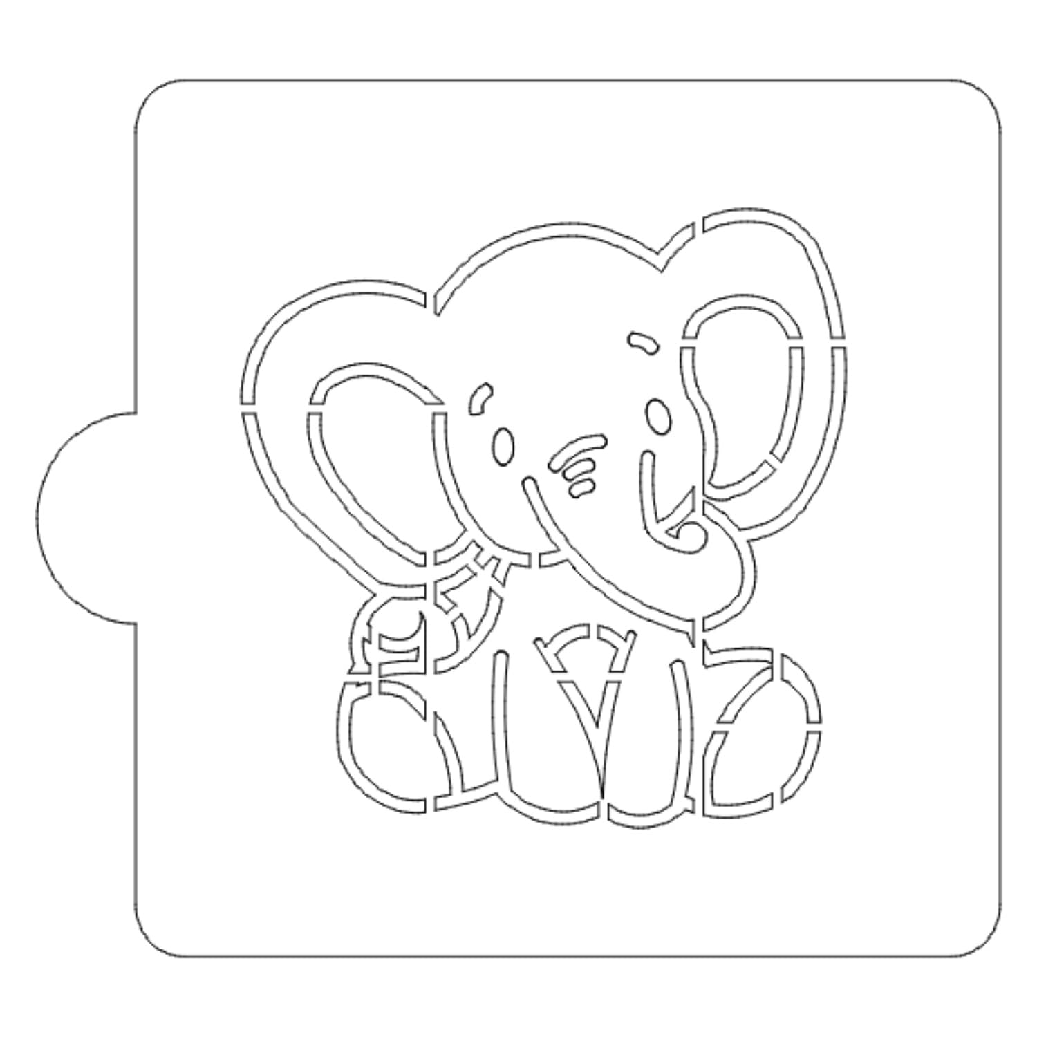 Baby Elephant Shower Detailed Stencil for Cookie OR Cake Decorating Made in USA LS2558