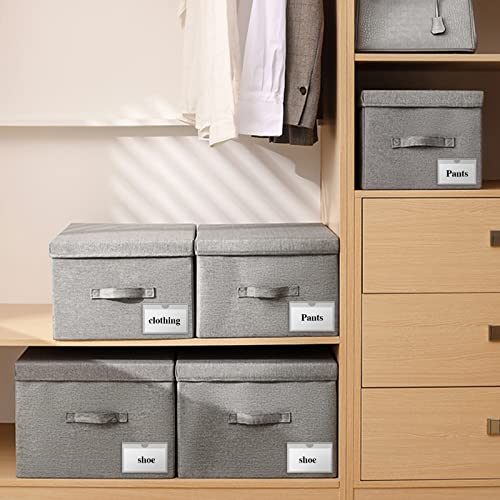 36 Pack Adhesive 3" x 5" Index Card Pockets with Top Open for Loading, Clear Plastic Labels Holders for Organizing, Storage Bins, Library Card, Totes, Shelves