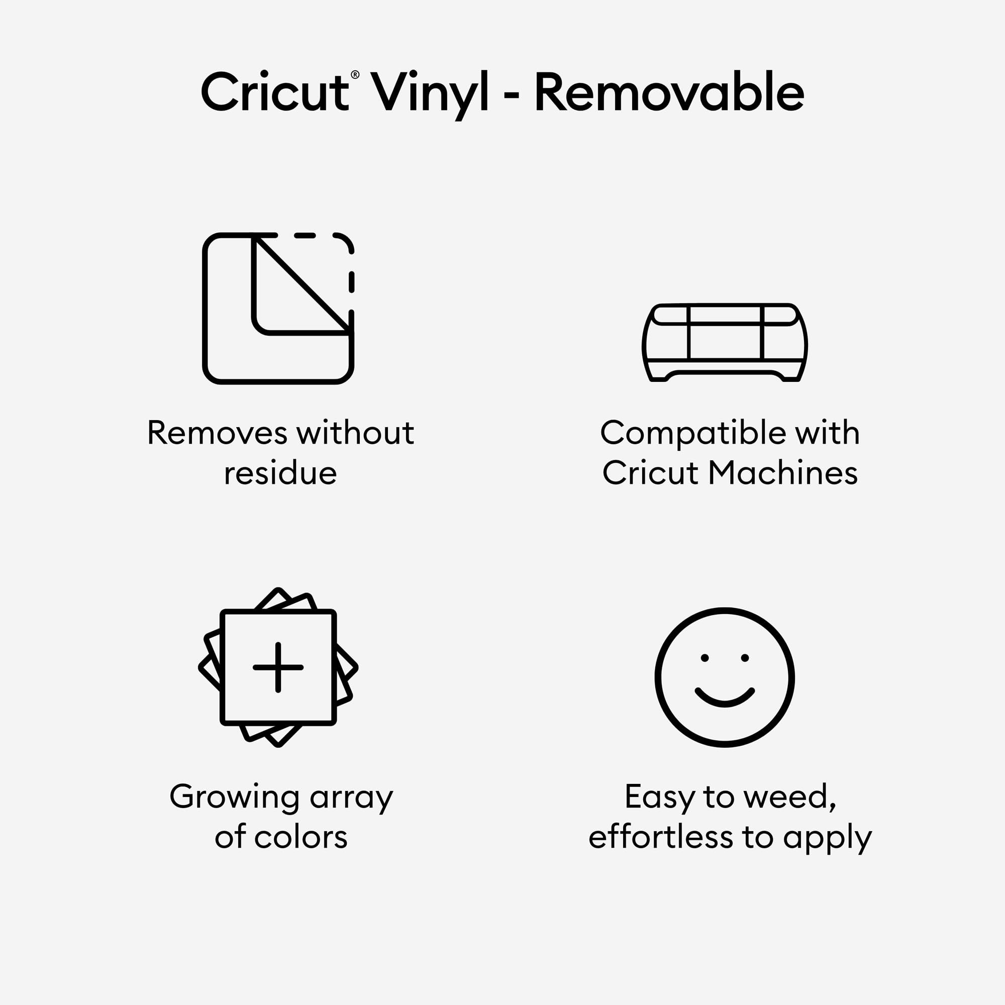 Cricut Ultimate Vinyl Sampler - Includes Over 48 feet of Adhesive Removable Vinyl Rolls with a Variety of Colors & Samplers