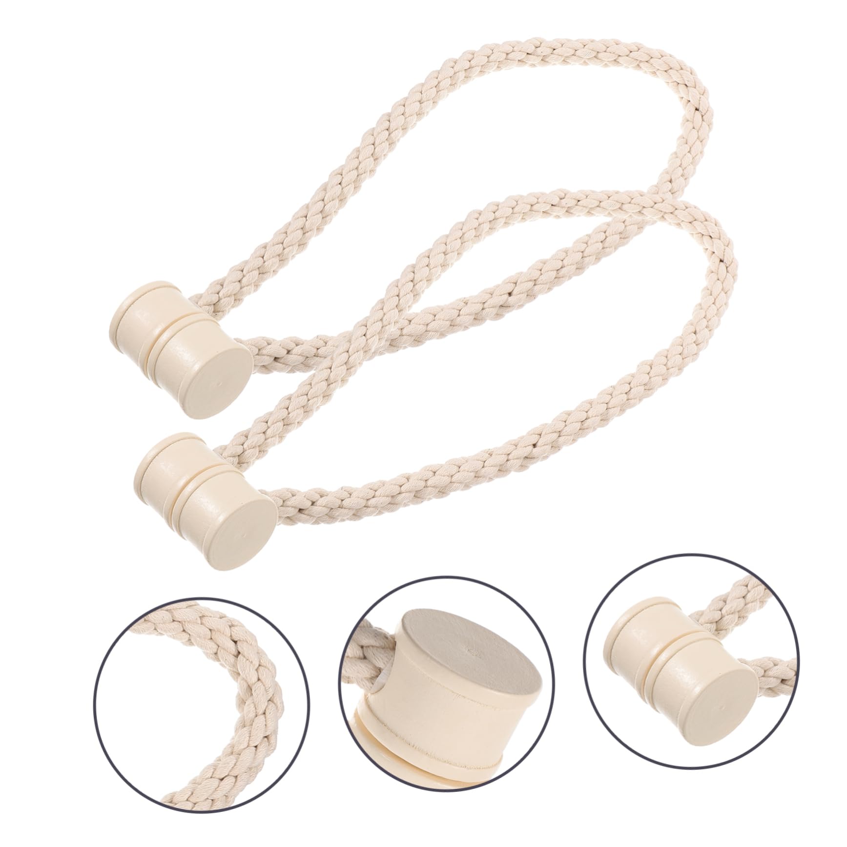 ULTECHNOVO 2 Pcs Curtain Magnetic Button Hebillas Magneticas para Cortinas Hebillas Magnéticas para Cortinas Decorative Curtain Tiebacks Weave Rope Curtain Tiebacks Curtain Tiebacks for Home