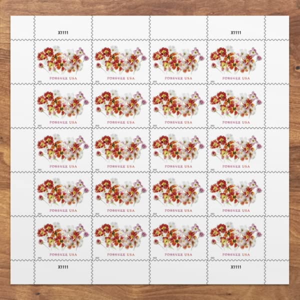 US Postal TULIPS Forever Postage Stamps - First Class for Mailing Invitations, Weddings, Celebrations, Valentines, Graduation, RSVP (1 Sheet of 20) - TZ Envelope