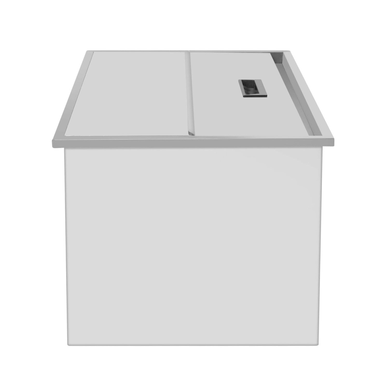 Drop in Ice Chest 104L Drop-in freezer Stainless Steel Ice Cooler Double-walled Design Built-in Thickened Foam Outdoor Kitchen for Cold Wine Beverage