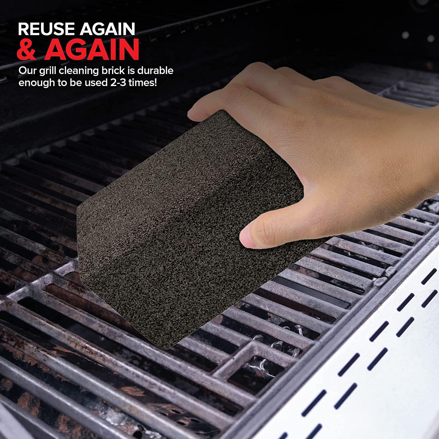 MIALO Trusted Traders BBQ Grill Cleaning Brick Pumice Stone, Black, 12 oz