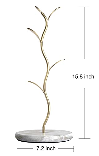Coffee Mug Holder,Mug Rack Countertop,Leaf Shaped Mug Tree for Counter,Coffee Tea Cup Mug Holder Stand for Countertop,Perfect Coffee Bar Accessory & Kitchen Home Organizer Gold (Mug Not Included)
