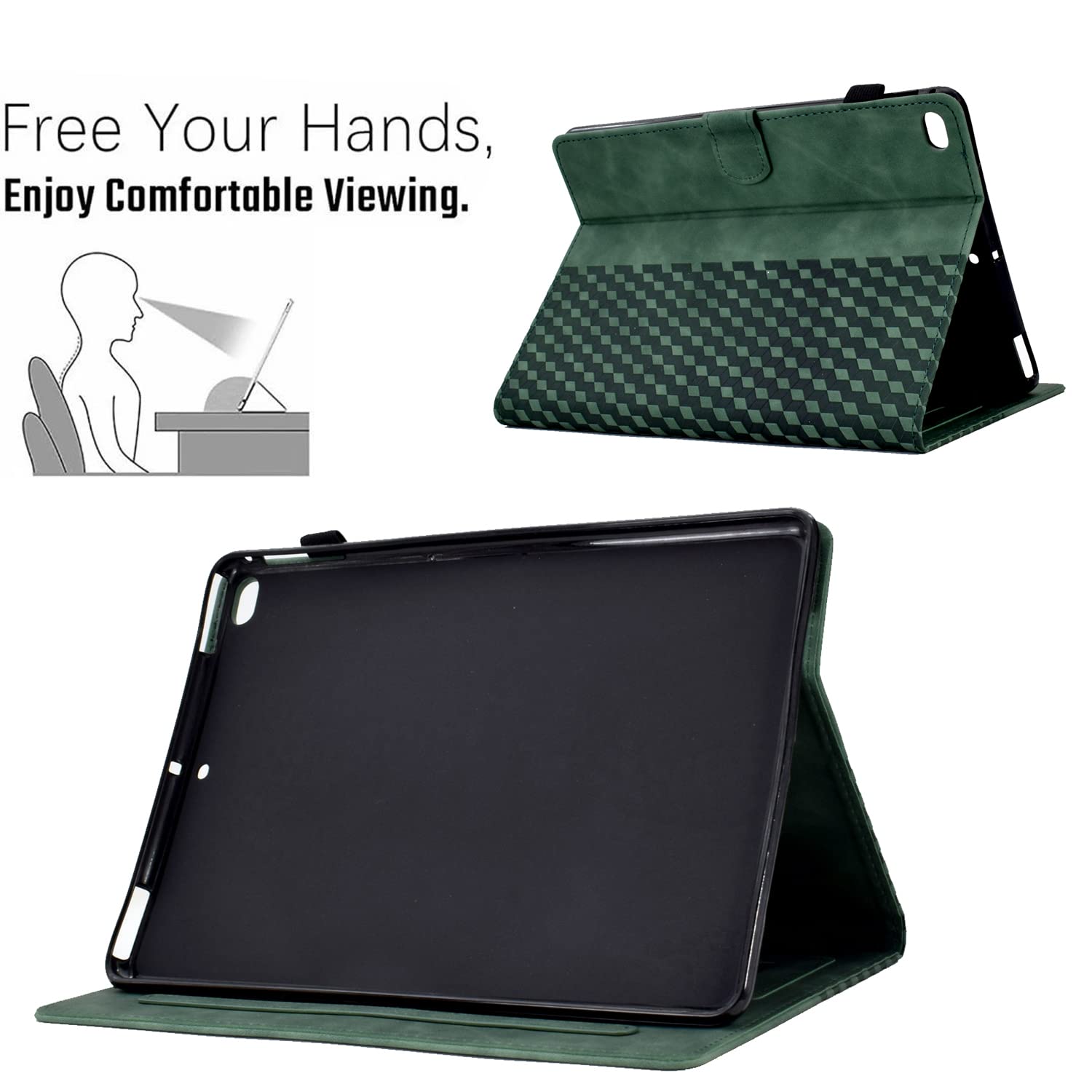 Varohix Case for iPad Mini 5 2019, iPad Mini 4 2015 PU Leather Folio Stand Case Smart Cover Multi-Angle Viewing with Pencil Holder for iPad Mini 5/4/3/2/1-Retro Green