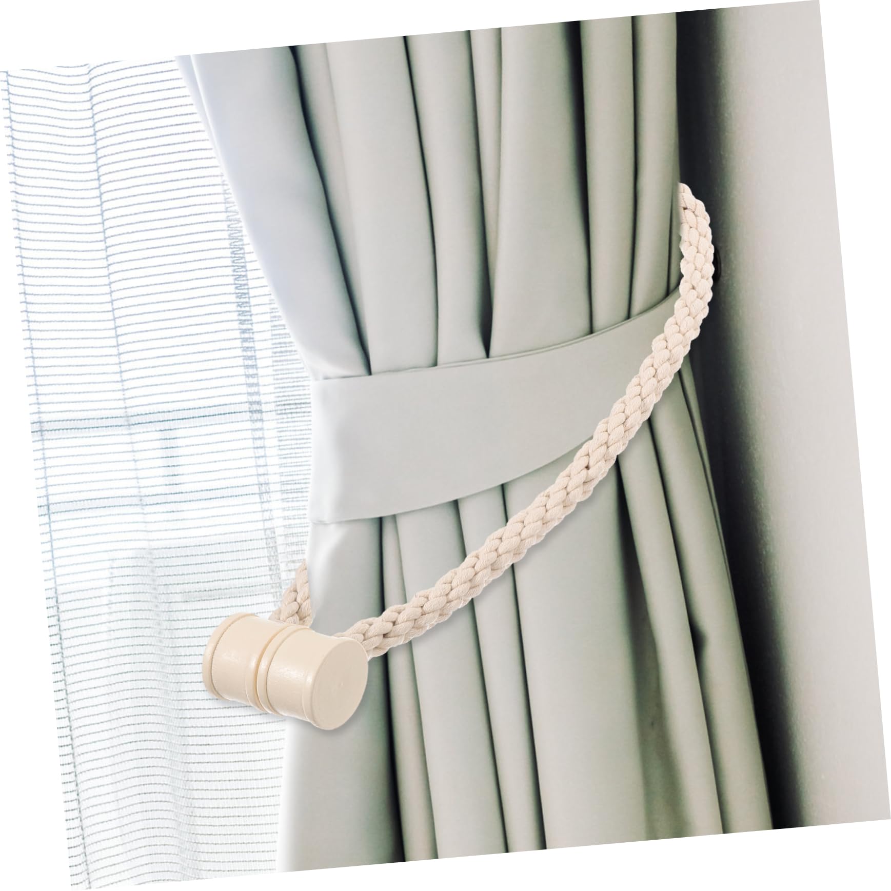 ULTECHNOVO 2 Pcs Curtain Magnetic Button Hebillas Magneticas para Cortinas Hebillas Magnéticas para Cortinas Decorative Curtain Tiebacks Weave Rope Curtain Tiebacks Curtain Tiebacks for Home