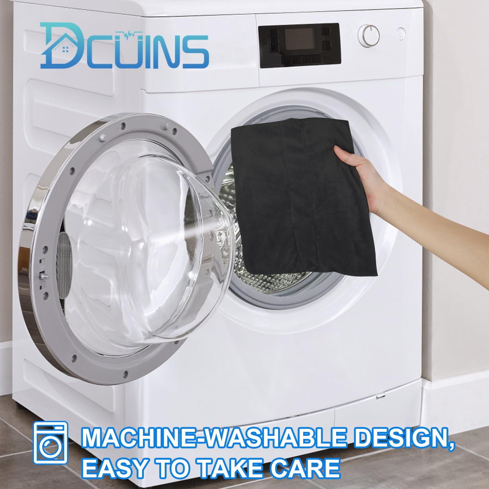 DCUINS Door Draft Stopper, 36 Inch Under Draft Guard Noise Blocker, Seal Bottom of Doors 30'' to 36'' Gap Filler up to 1.7'' Front Door Sweep, Machine Washable, Black