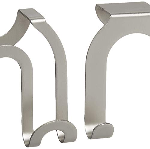 Spectrum Diversified Door Set of 2, Double Modern Kitchen & Bathroom Décor, Installation-Free Cabinet Hooks, 1 Set, Brushed Nickel