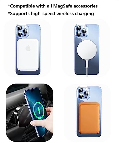 ZinLyuen Magnetic Clear Case for iPhone 13 Pro Max Case Compatible with MagSafe Built-in Camera Lens Protector Soft Shockproof Slim Case for iPhone 13 Pro Max 6.7" - Pink
