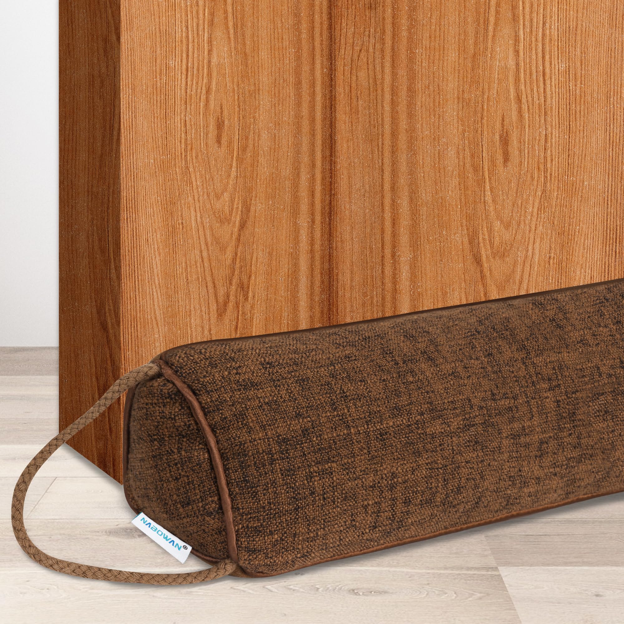 NABOWAN 38" Weighted Under Door Draft Stopper -Triangular Door Draft Blocker with Hook Loops for Easy Install, Save Energy, Home Room Essentials