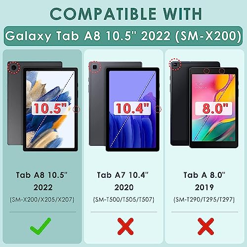 Case for Samsung Galaxy Tab A8 10.5 Inch 2022 Model (SM-X200/X205/X207), Galaxy Tab A8 10.5 Tablet Cover, Slim Folding Stand Cover with Auto Wake/Sleep, White Daisy Live Love Laugh Wooden Board