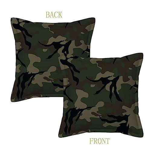 SARMSX Khaki Brown Stitched Leather Pillow Case for Sofa and Chair Camo Fashionable Graphic Uniform Sleek Leather Pillowcases for Minimalist Decor 16x16 inches