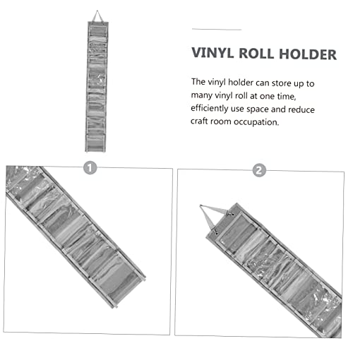COHEALI Roll Vinyl Roll Wall Mount Organizer Wall Mount Clothes Rack Portable Clothes Rack Vinyl Organizer Pouch Vinyl Rolls Storage Rack Wall Vinyl Roll Holder Oxford Cloth Grey Dog Gift